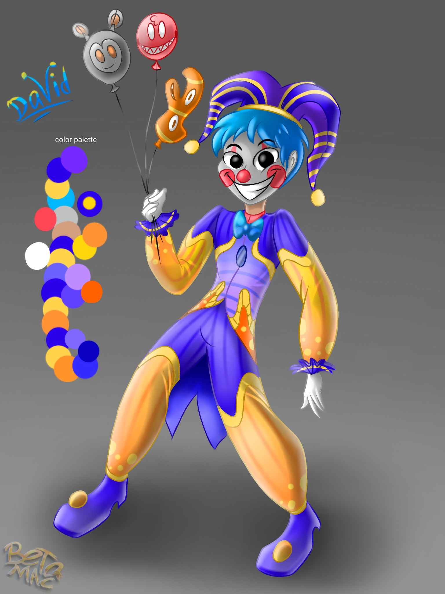 Whimsical Jester With Balloons | Is It AI?